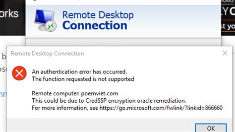 Lỗi This Could Be Due To Credssp Encryption Oracle Remediation Khi Remote Desktop Thuê Máy Chủ