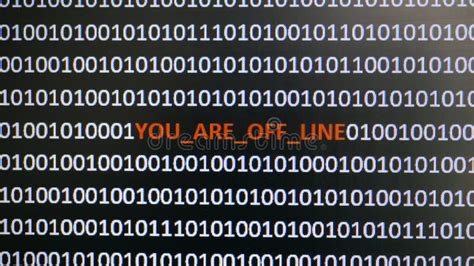 Computer Screen Shot With Binary Code And Warning Text Concept For