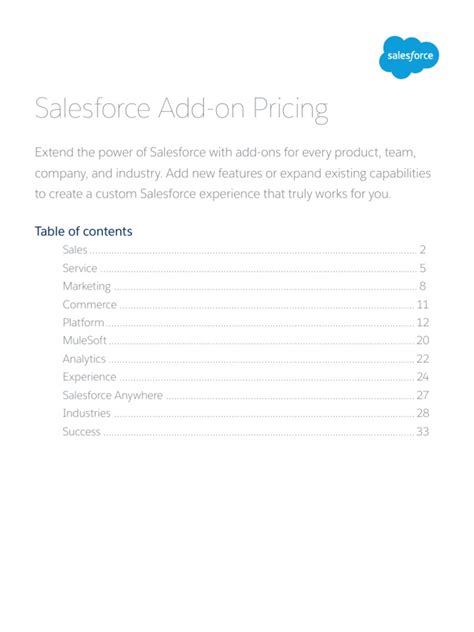 Salesforce Add On Pricing Download Free Pdf Customer Relationship