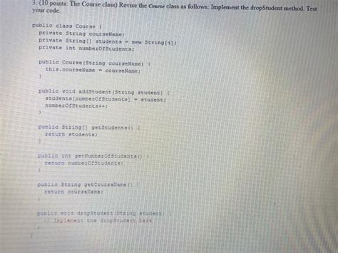 solved 3 10 points the course class revise the course