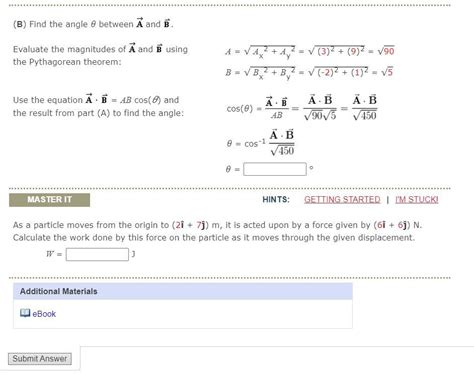Solved Example The Scalar Product The vectors Ã and Ę Chegg com