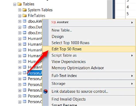 SQL Serverda Tablo Adı Üzerindeki Top Rows Sayısını Değiştirmek SQL Server Eğitimleri