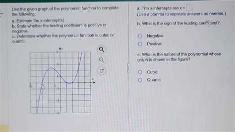 Solved Use The Given Graph Of The Polynomial Function To Chegg