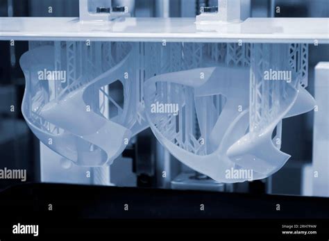 Printed Models On 3d Printer Close Up Objects Printed On Photopolymer