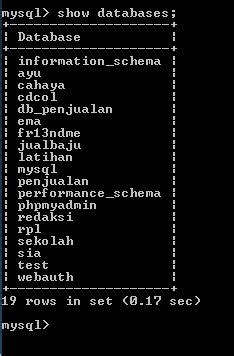 Cara Membuat Database Di Command Prompt CMD