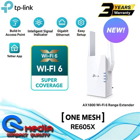 TP LINK RE605X Onemesh AX1800 WiFi 6 Dual Band Gigabit Wireless AX WiFi Range Extender
