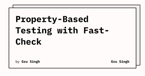 property based testing with fast check