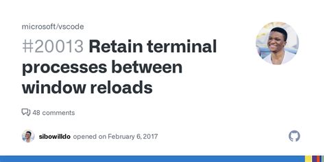 Retain Terminal Processes Between Window Reloads · Issue 20013 · Microsoftvscode · Github