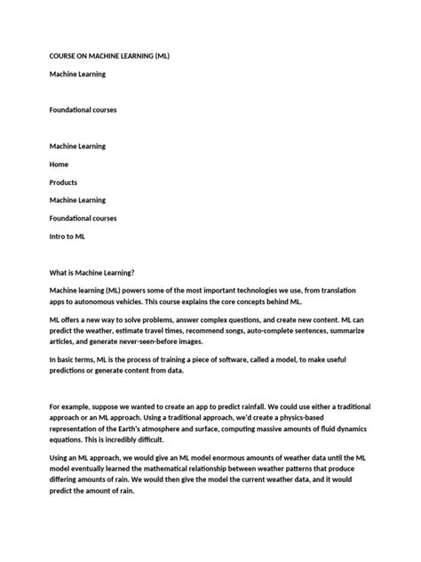 Course On Machine Learning Pdf Machine Learning Statistical