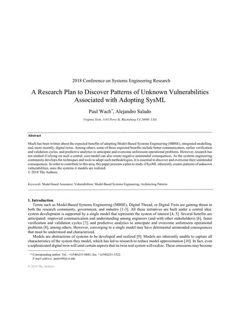 Pdf A Research Plan To Discover Patterns Of Unknown Vulnerabilities