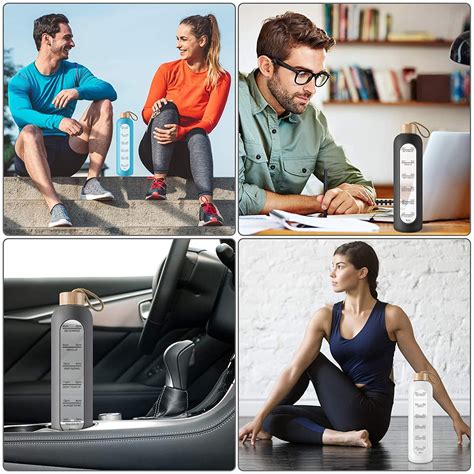 Бутилка за вода Darklove Със скала за време Силиконов защитен калъф Ергономична Без Bpa