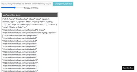 Use Async Effect Axios Rickmorty Ui Codesandbox