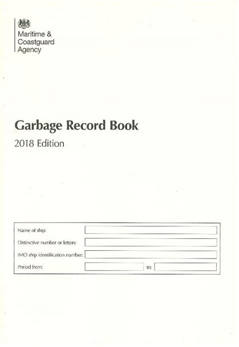 Garbage Record Book Boat Books
