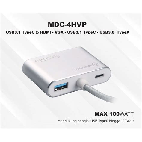 Jual Micropack 4 In 1 USB Hub Type C MDC 4HVP SL Shopee Indonesia
