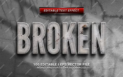 Premium Vector Broken Text Effect