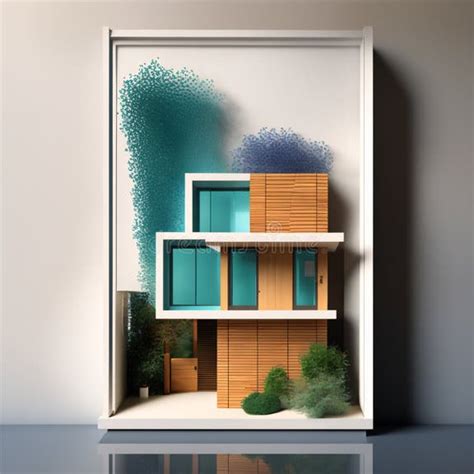 Building Project Plan Blueprint Of A Modern House Designed Using Generative Ai Stock