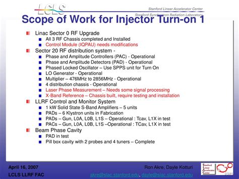 Ppt Linac Coherent Light Source Lcls Low Level Rf System New Rf System Commissioning