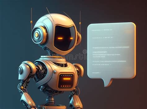 Talking Cute Robot With Artificial Intelligence Concept Of Chatbot Stock Illustration