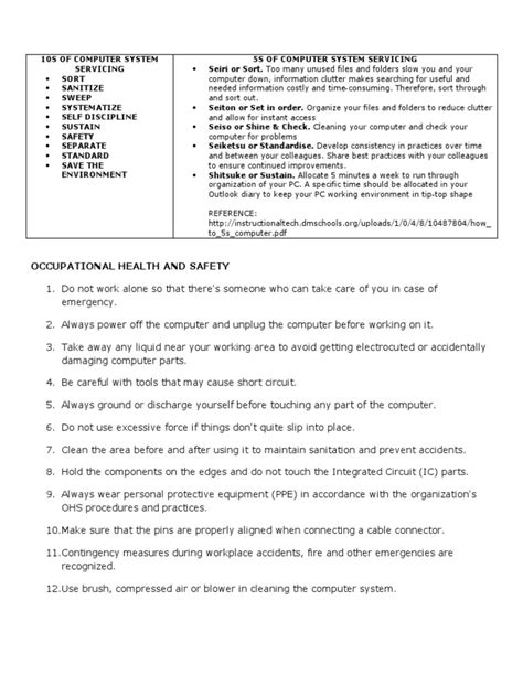 10s 5s Ohs Pdf Occupational Safety And Health Manufactured Goods