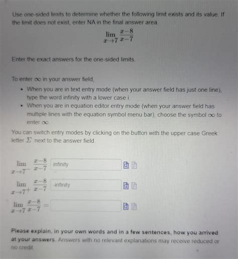 Solved Use One Sided Limits To Determine Whether The Chegg Com