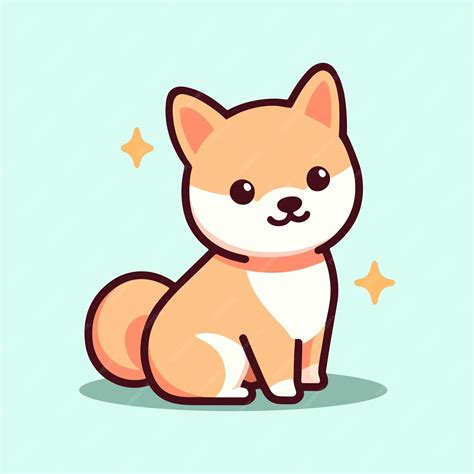 Une Illustration De Dessin Animé De Chiens Shiba Inu Vecteur Premium