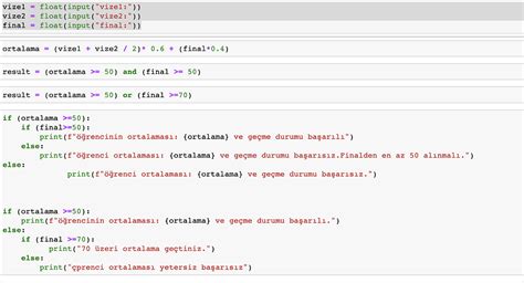 İki Durumu Birbirinden Ayırmak Python Yazbel Forumu