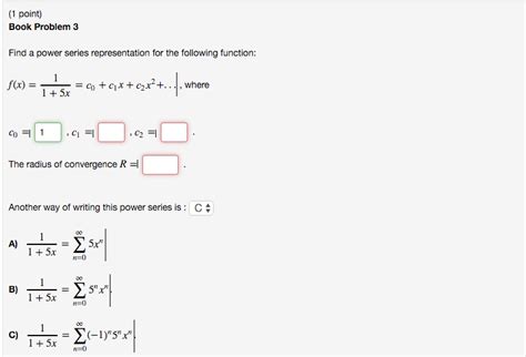 Solved Point Book Problem Find A Power Series Chegg