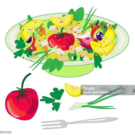 국가 요리 야채와 생선 레스토랑 요리로 만든 베이킹 메뉴 요리 전통 요리나 국가 요리의 맛있는 요리가 손으로 그린 플랫 만화