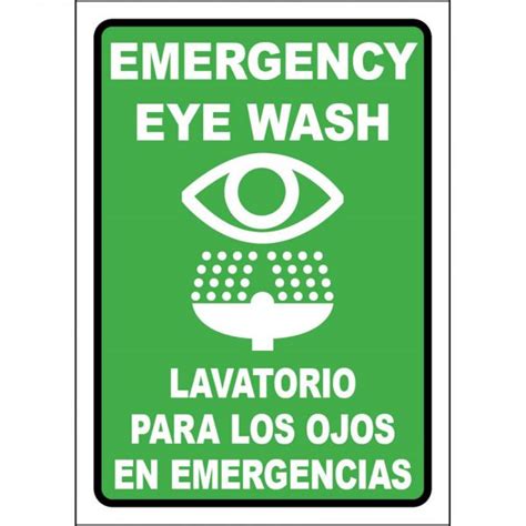 Cs 067 Emergency Eyewash English Spanish Carroll Printing
