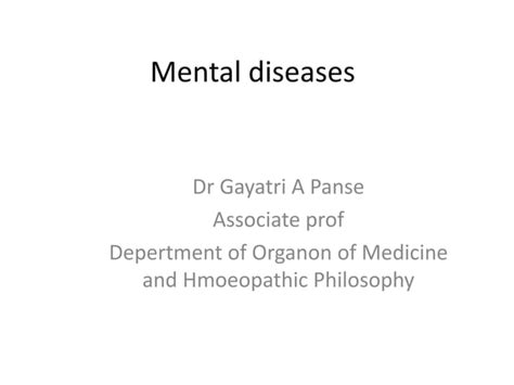 Mental Diseases Hdhdbddbbdebbdhd Ppt Pptx Mental Health Diseases And Conditions