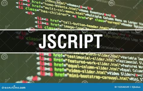 Jscript Concept Illustration Using Code For Developing Programs And App