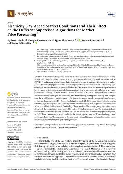 Pdf Electricity Day Ahead Market Conditions And Their Effect On The
