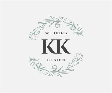 Kk Initials Letter Wedding Monogram Logos Collection Hand Drawn Modern Minimalistic And Floral