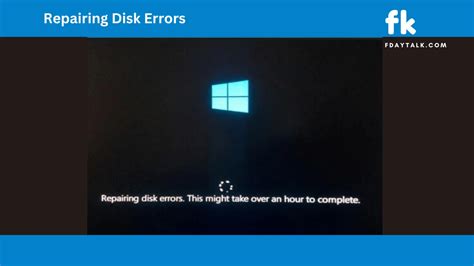 Fix Repairing Disk Errors This Might Take Over An Hour To Complete