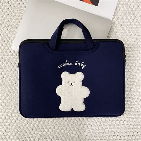 체리제리 당일발송 15인치 156인치 16인치 블루 곰돌이 손잡이 귀여운 노트북 파우치 가방 맥북 엘지그램 삼성 갤럭시북