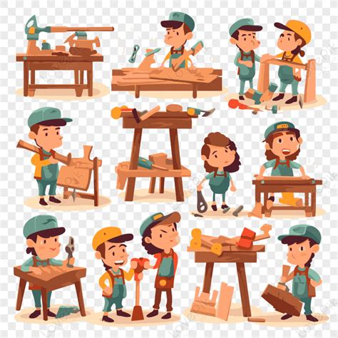 목공 클립 아트 다양한 만화 목수 작업 장비 및 도구 벡터나누는지역 사회 Png 일러스트 무료 다운로드 Lovepik