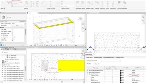 How To Display Beams Hidden Lines In Wallss Cross Section In Revit