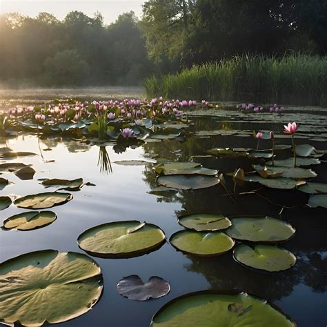 Premium PSD Pond Of Water Lilies