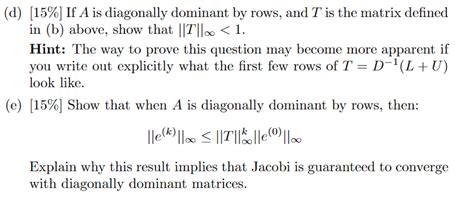 Solved Numerical Analysis D 15 ﻿if A ﻿is Diagonally