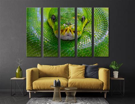 Green Tree Python Canvas Python Print Python Wall Art Exotic Etsy