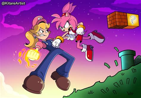 Peach Vs Amy Roseverse Au By Kitarehamakura On Deviantart