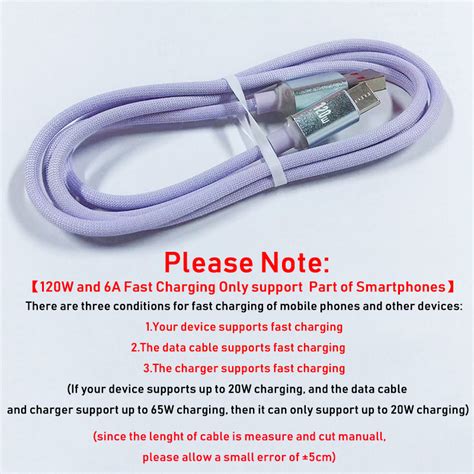 W Super Fast Charging Cable A Usb Cable Type C Data Wire Usb C Super Charge For Xiaomi