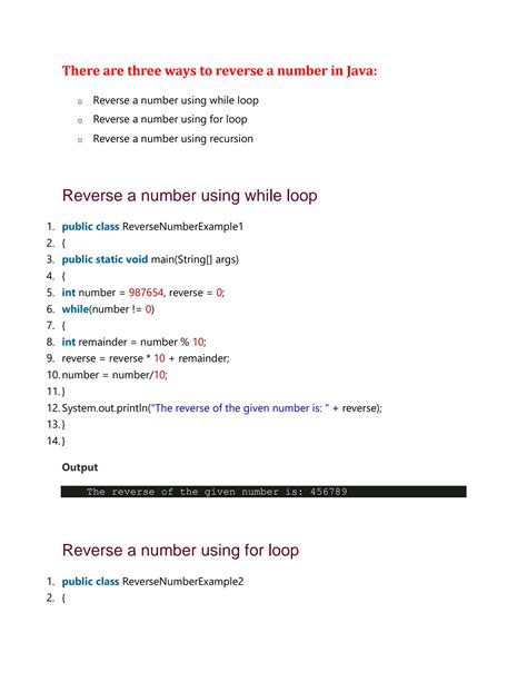 Solution Three Ways To Reverse A Number In Java Studypool