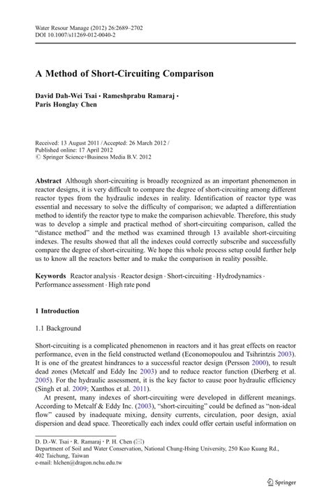 Pdf A Method Of Short Circuiting Comparison