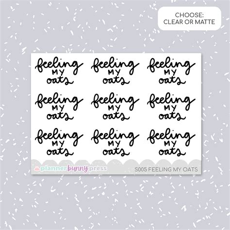feeling my oats script mini planner bunny press