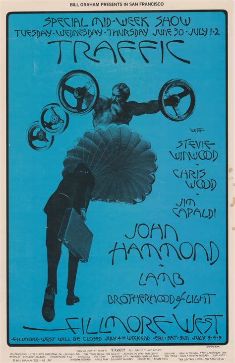 Sold Price 1970 Bill Graham Fillmore West Poster Bg 241 June 4 0119