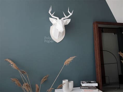 Polygonal Paper — Схема для печати головы оленя