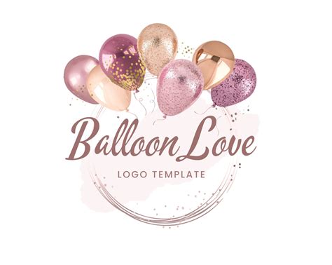 Balloon Love Logo Template Balloon Circle Logo Business Logo Events Logo Party Events