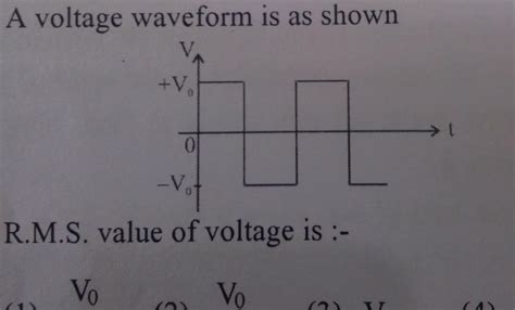 Answered A Voltage Waveform Is As Shown V 0 V R M S Value Of Voltage