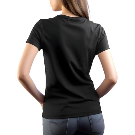 Premium Psd Womens Black T Shirt Isolated On White Background Mock Up